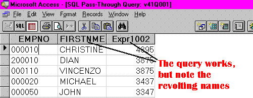 DB2 Version 4.1: Column Naming and Renaming